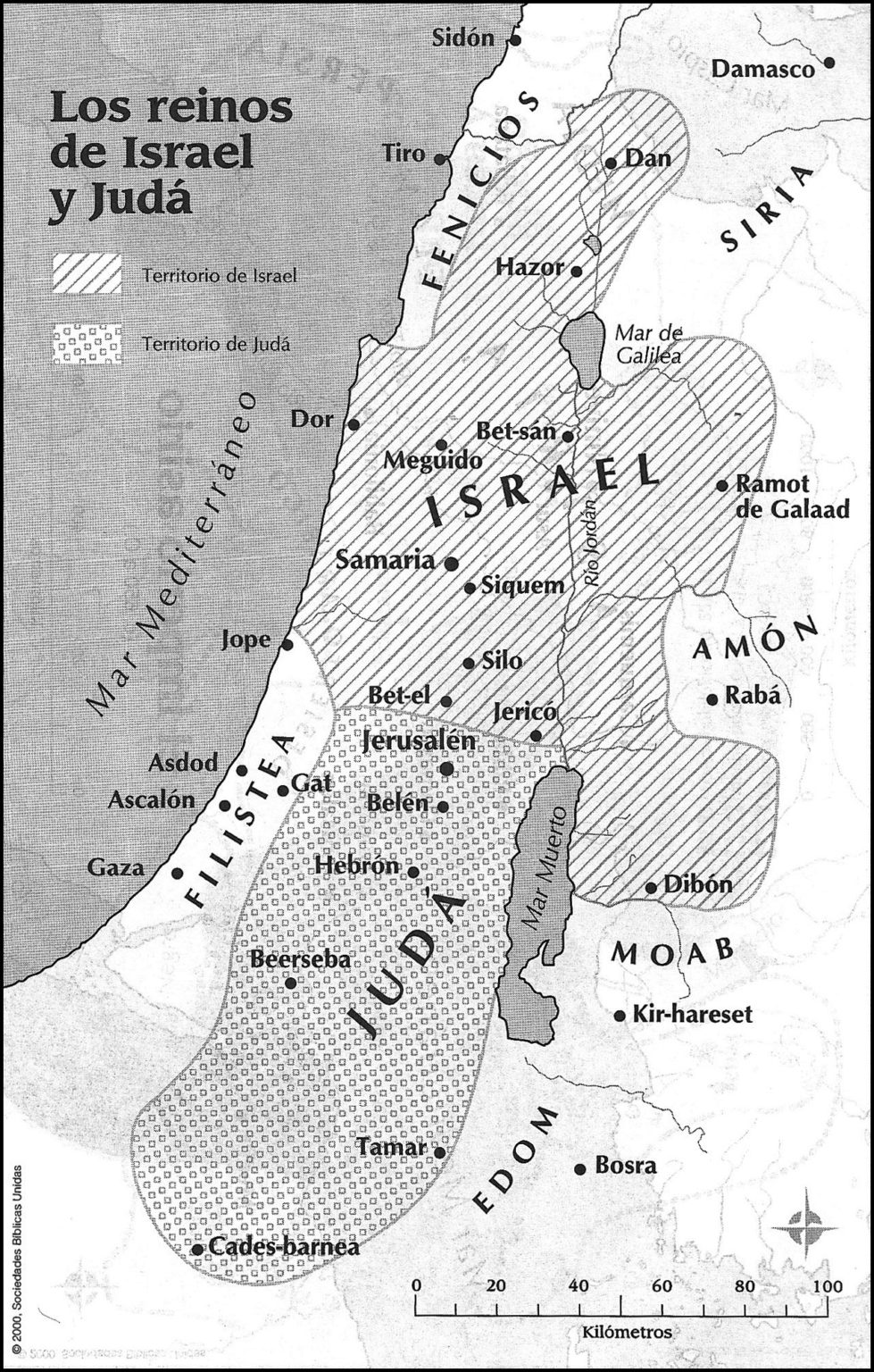 Mapa de los Reinos de Israel y Judá - Biblia para la Vida